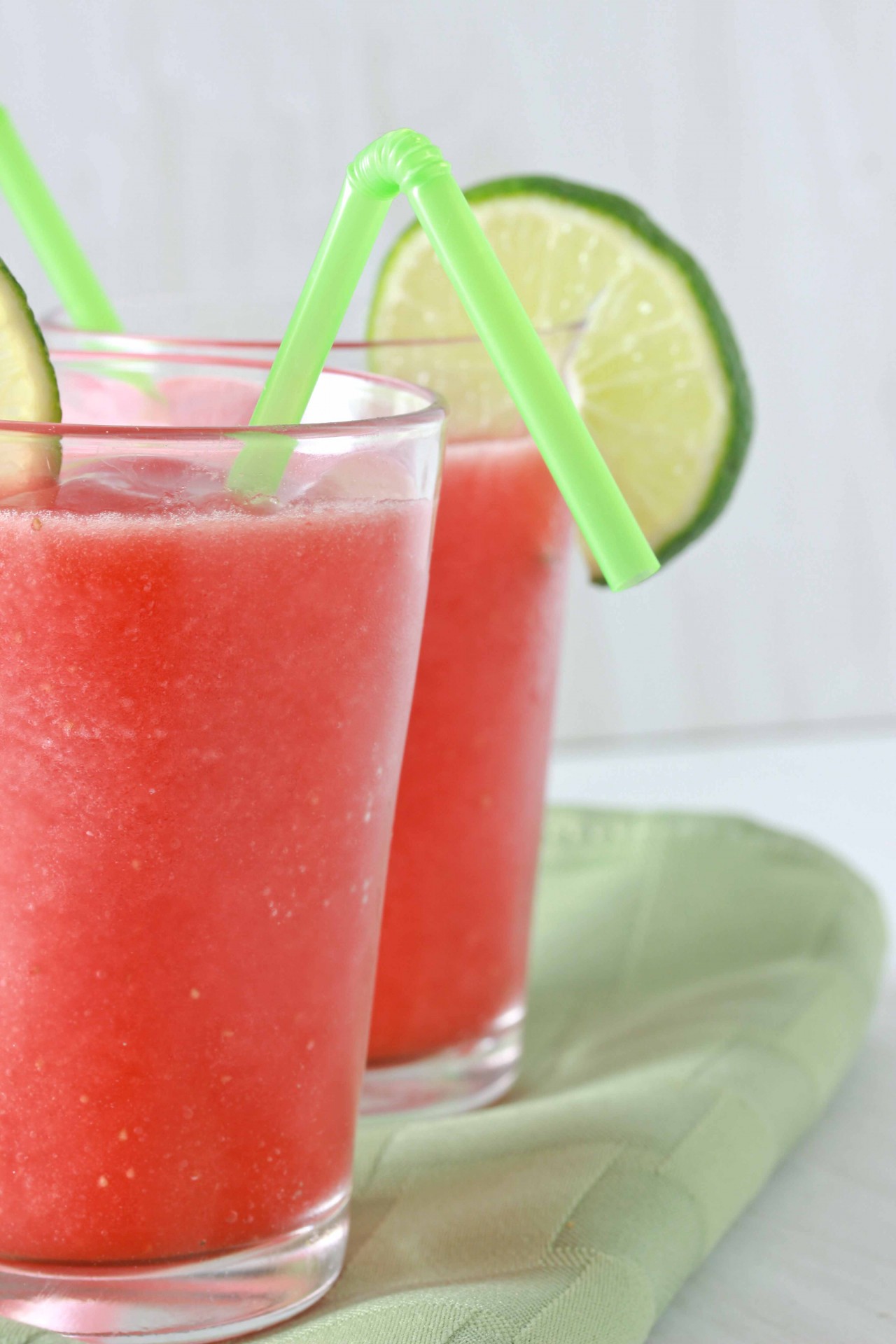 Strawberry Limeade Slushies - Overtime Cook