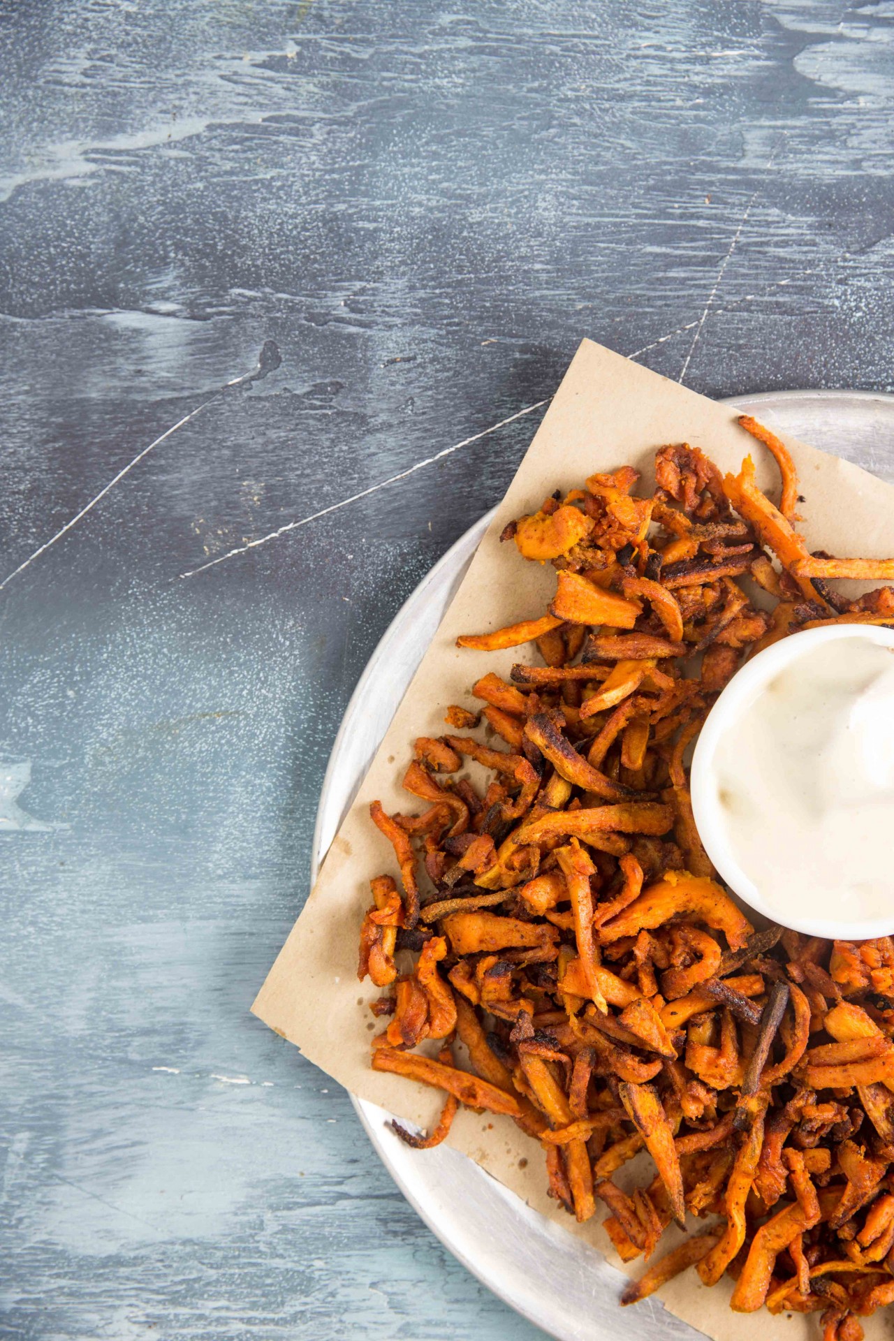 Barbecue Sweet Potato Shoestring Fries - Overtime Cook