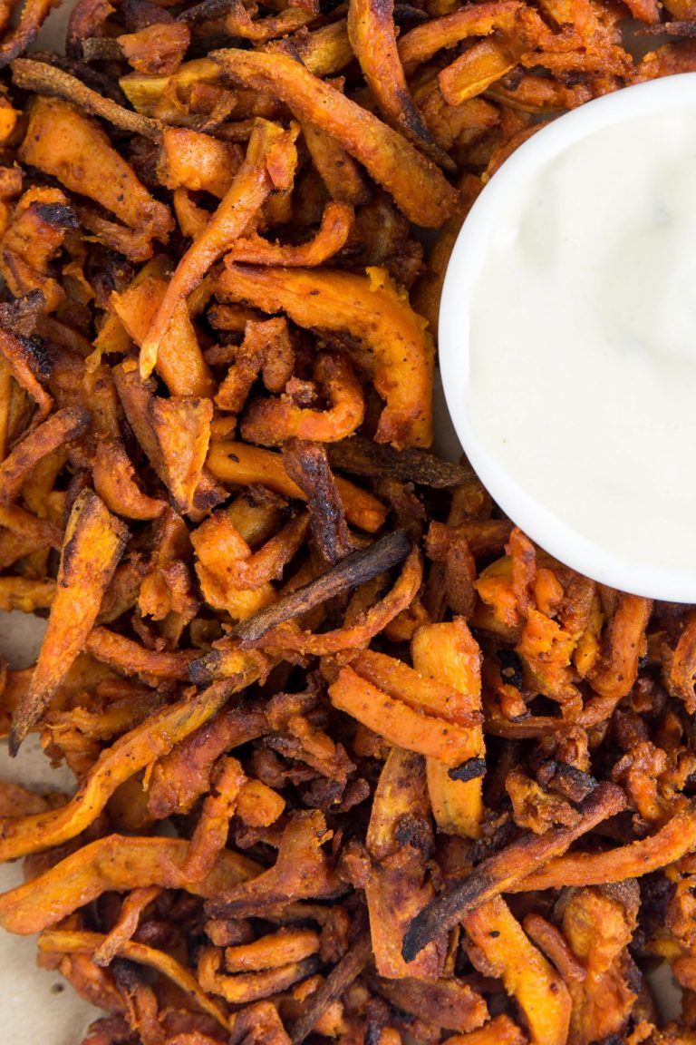 Barbecue Sweet Potato Shoestring Fries - Overtime Cook