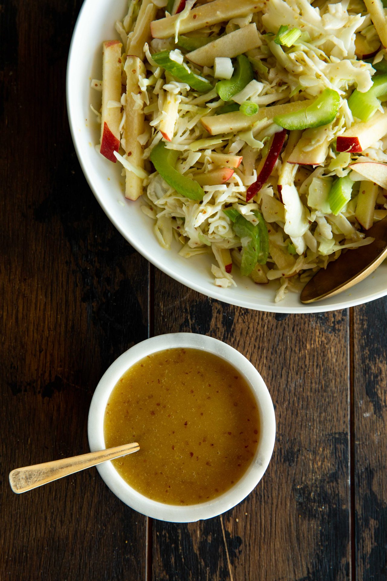 Apple and Honey Cabbage Salad - Overtime Cook